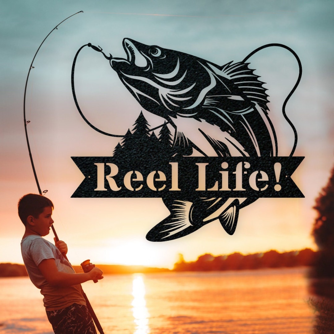 Walleye Metal Fish Sign for Outdoors on House, Fishing Lover Wall Sign ...