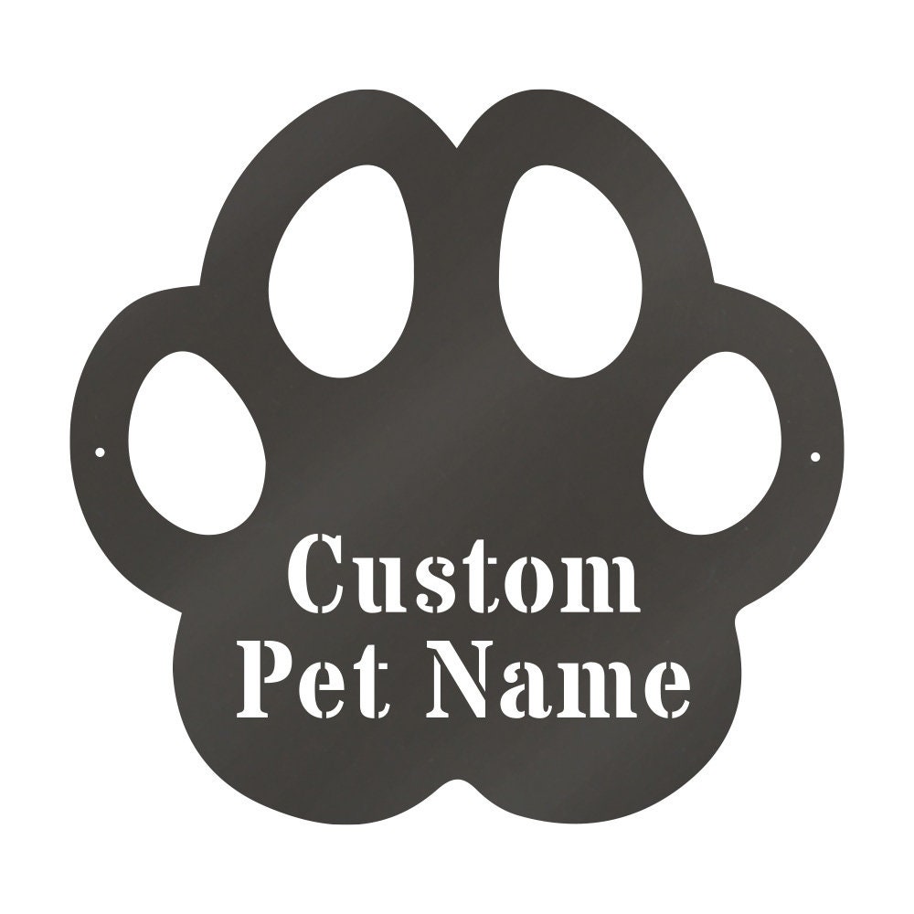 Dog Paw Personalized Metal Monogram Sign Pet Name Sign | Etsy