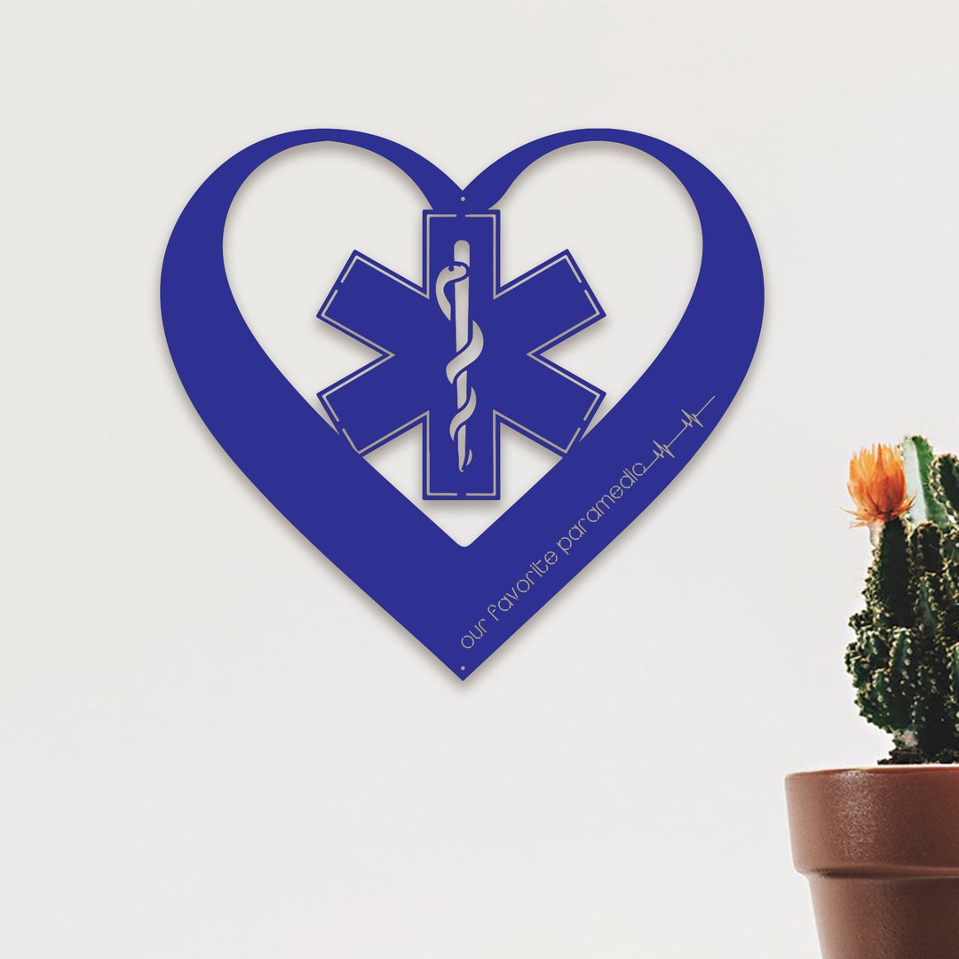 Personalized Paramedic Heart Metal Sign - Etsy
