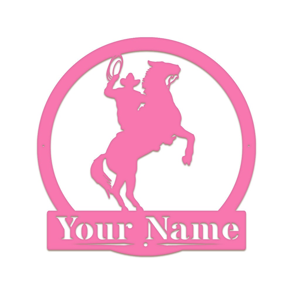 Western Cowboy Lasso Monogram Western Cowboy Metal Sign - Etsy