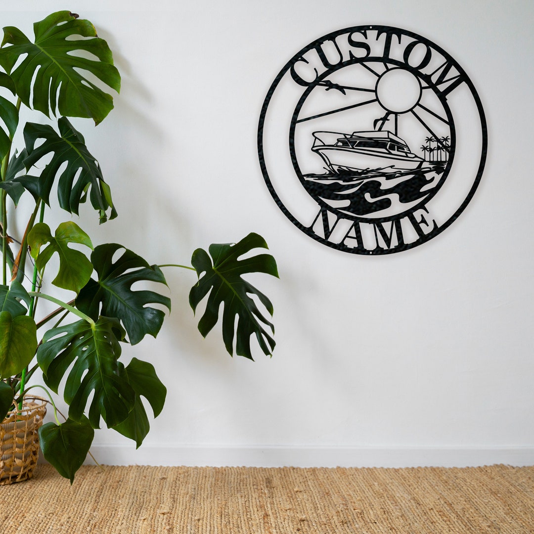 New Custom Sea Boat Circle Metal Sign Summertime Leisure Personalized ...