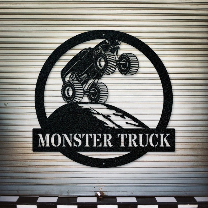 Monster Truck Sign Metal Monster Truck Name Sign Monster - Etsy