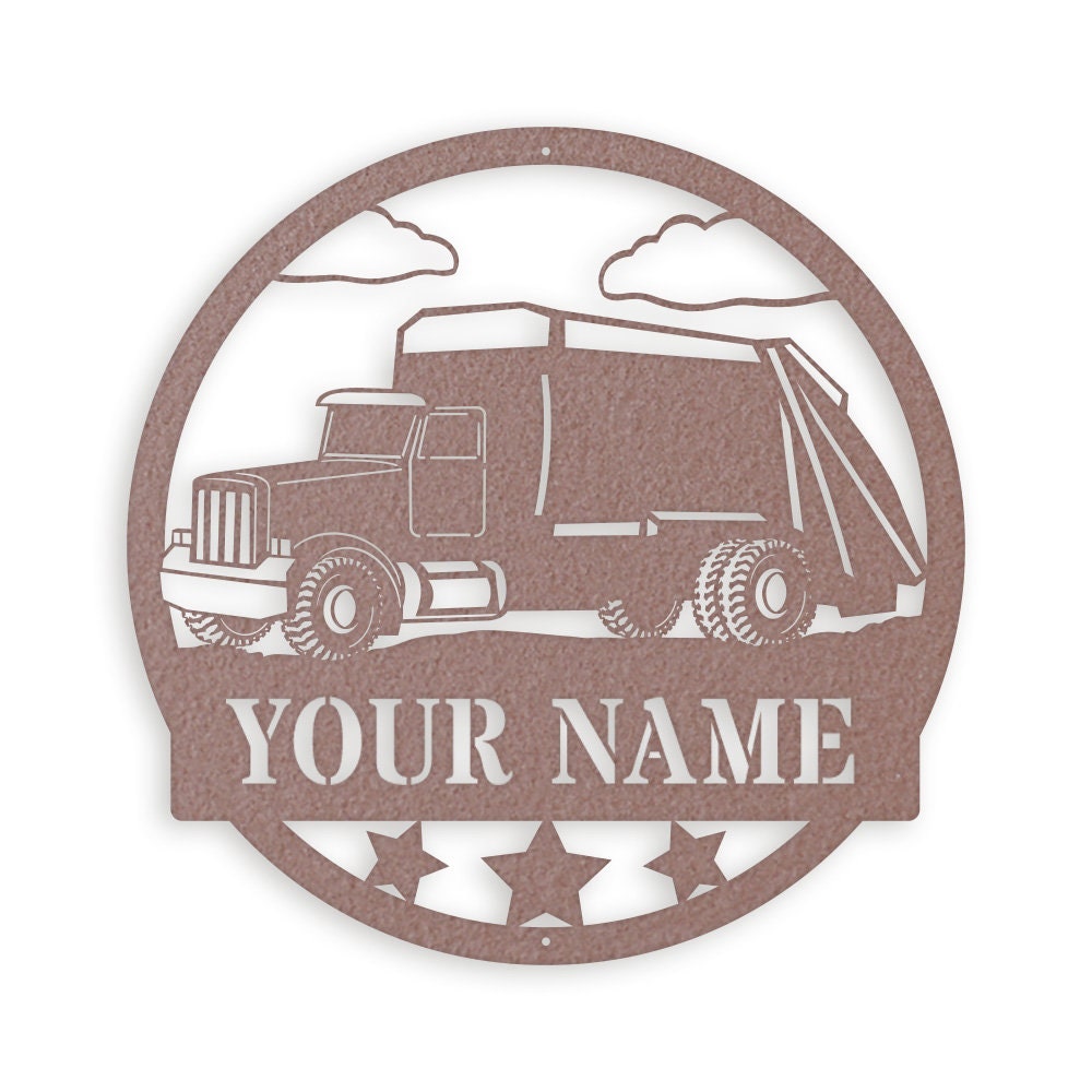 Construction Collection: Garbage Truck Monogram Metal Sign - Etsy