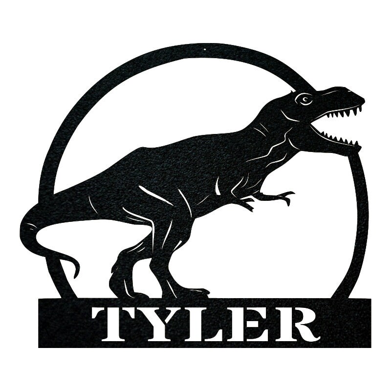 Dinosaur Name Sign. Nursery Decor, Personalized Metal Sign, Metal Name ...