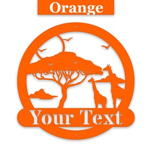 Wildlife Safari Giraffe Metal Sign - Personalized Custom Text, Laser ...
