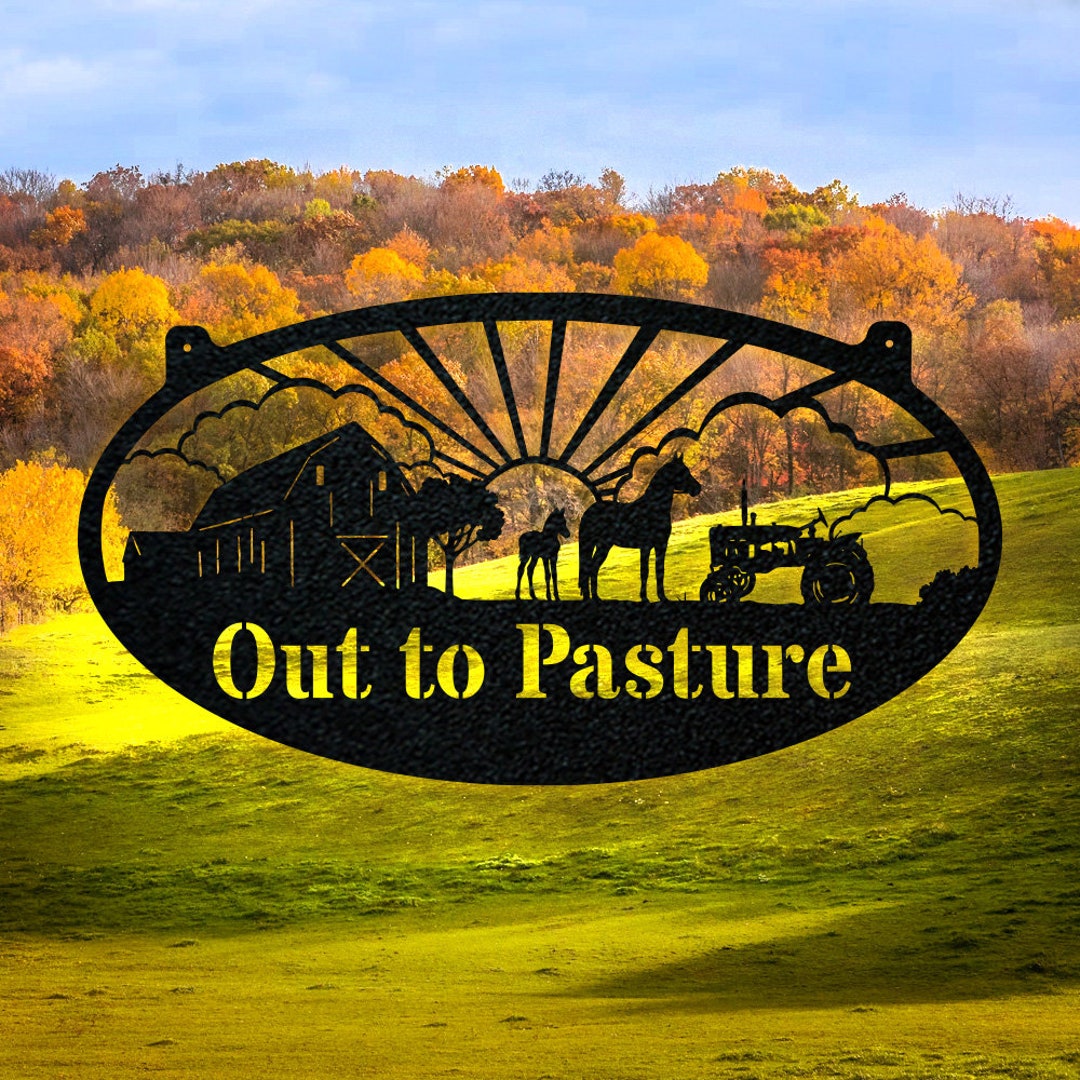 Farm Horses Oval Monogram - Farm Life Sign - Etsy