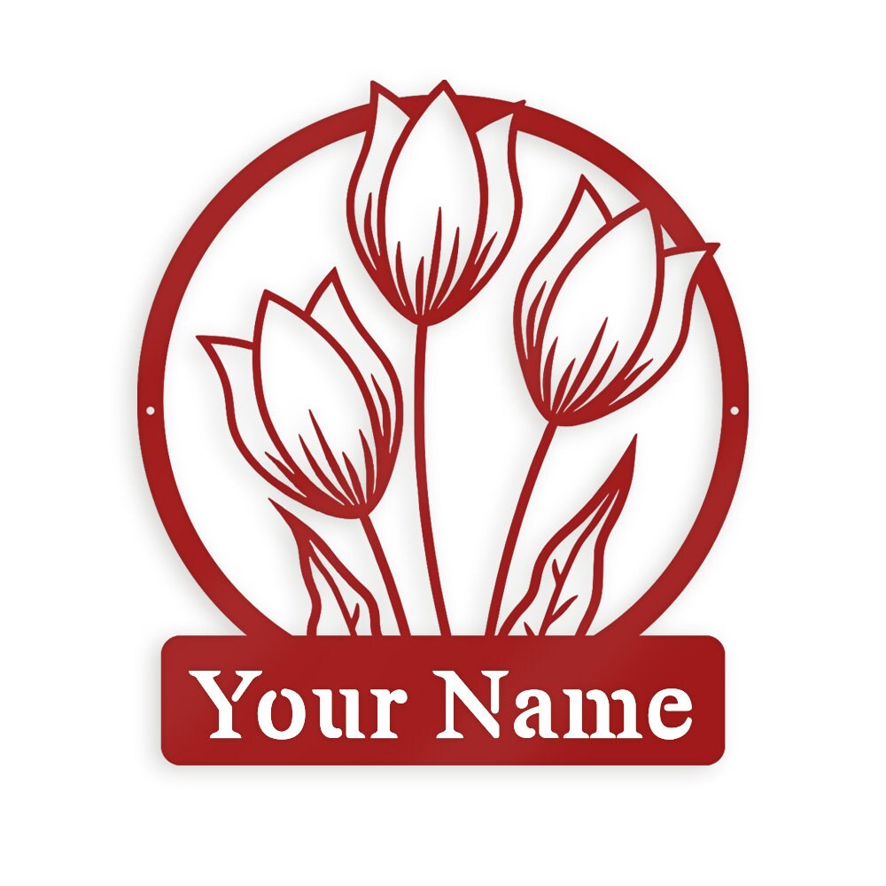 Wall Flower Monogram - Tulips - Metal Sign - Etsy