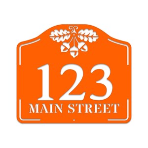 Acorn Custom Address Sign - Custom Sign - Outdoor Metal Sign - House ...