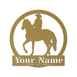 Western Cowboy on Horseback Monogram - Western Cowboy Metal Sign - Etsy
