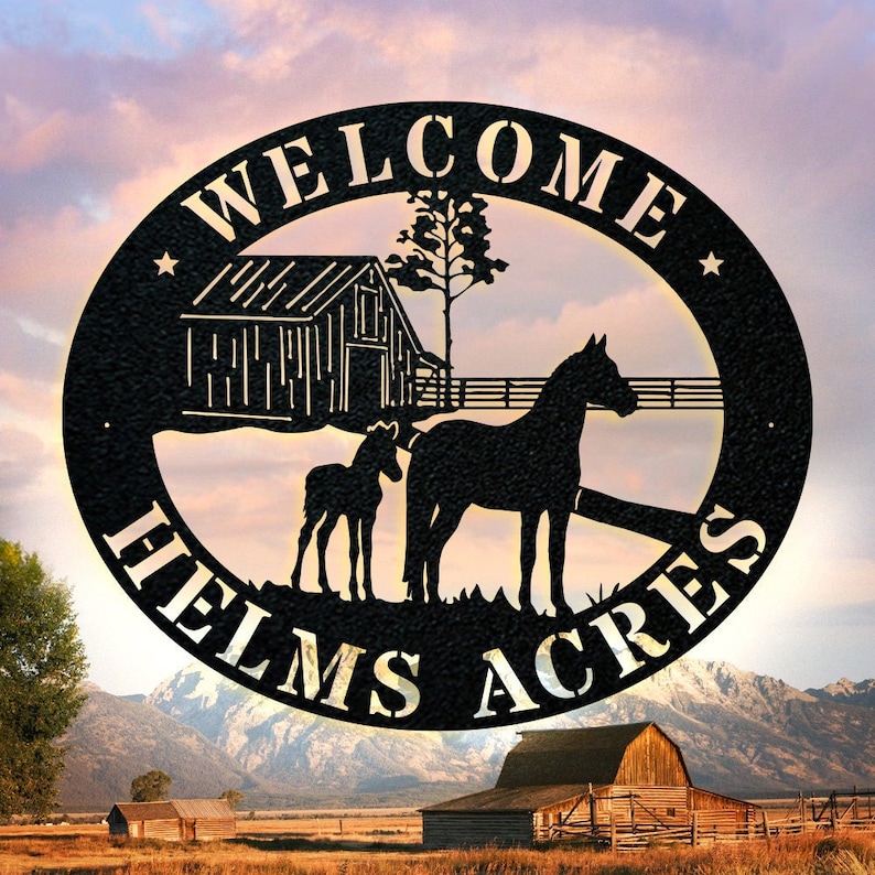 Horse Barn Monogram - Farm Life Sign - Etsy
