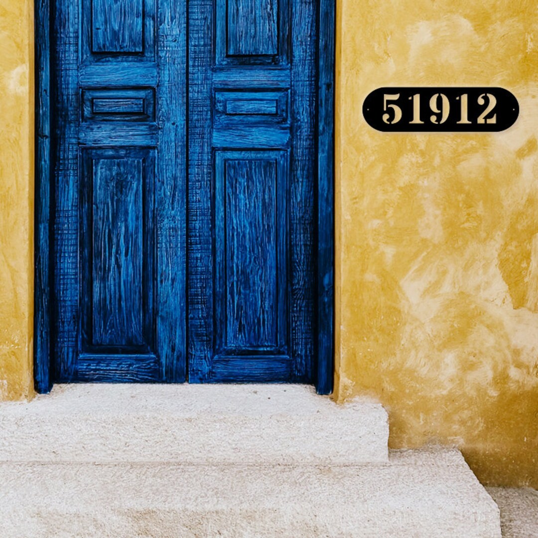House Number Horizontal Sign - Metal Address Sign, Address Number ...