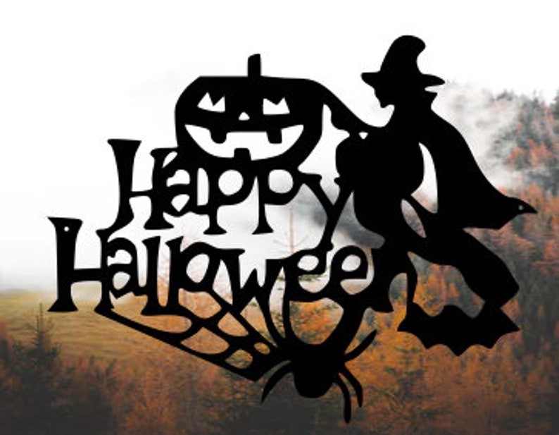 Happy Halloween Sign, Metal Sign, Haunted House Sign, Scary Sign ...