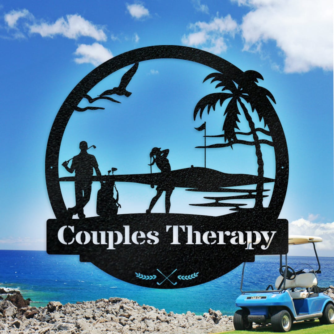 Couple's Golf Monogram Metal Sign, Wall Art Decor, Personalized Metal ...