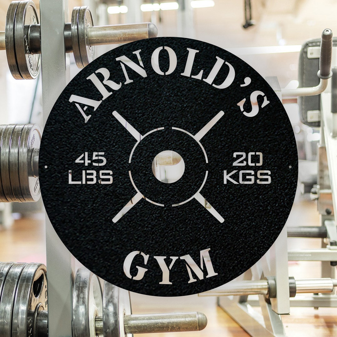 Gym Weight Plate Monogram, Personalized Home Gym Sign, Custom Metal ...