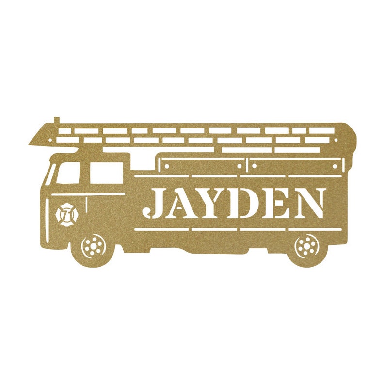 Fire Engine Ladder Truck Monogram, Fireman, Metal Sign, Art, Wall Decor ...