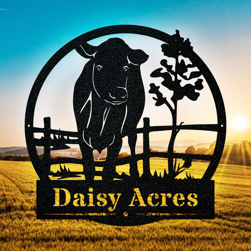 Metal Cow Sign - Etsy