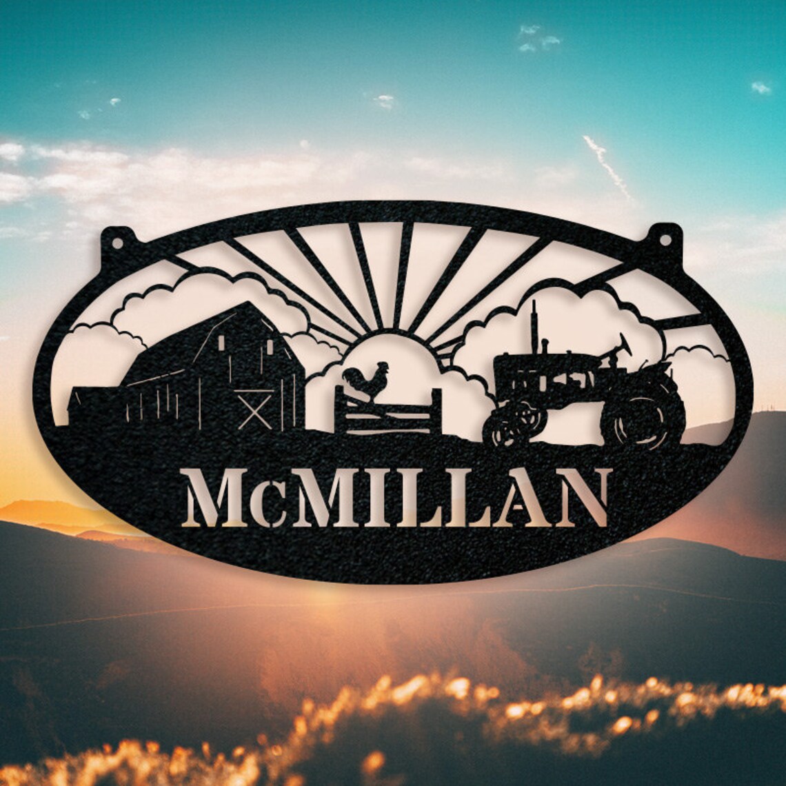 Oval Chicken Farm Monogram Fence Farm Life Sign - Etsy