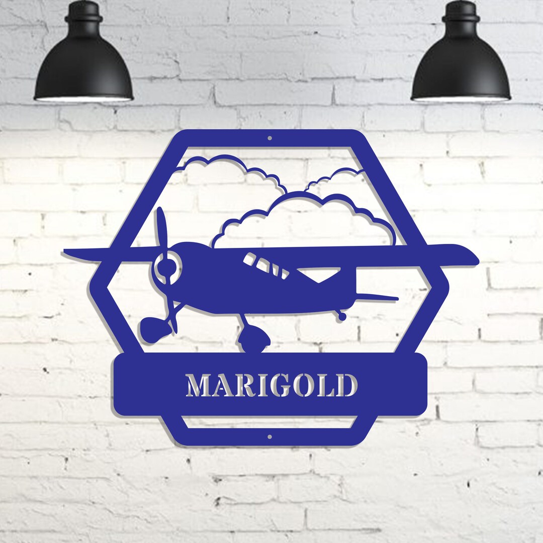 Airplane Monogram Side View Sign, Pilot Gifts, Personalized Aviation ...