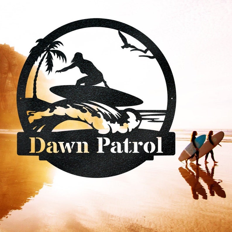 Surfer Girl Monogram Sign - Etsy