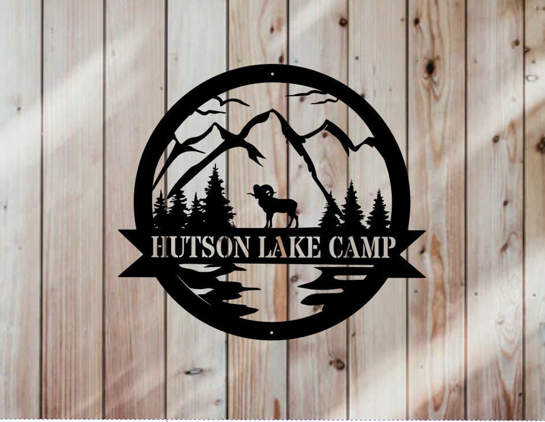 Metal Big Horn Sheep Sign, Personalized Sheep Metal Sign, Last Name ...