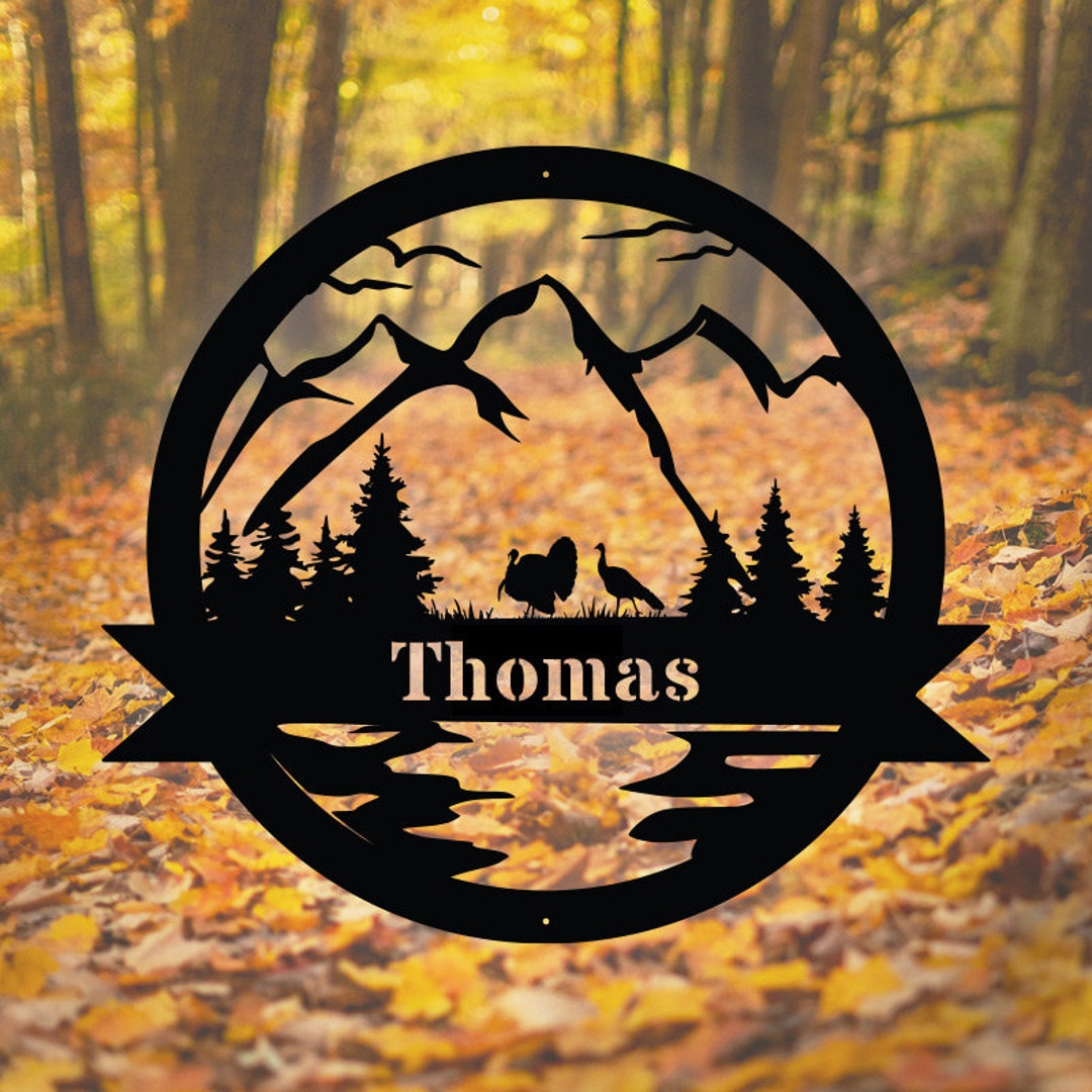 Metal Turkey Sign, Personalize Turkey Metal Sign, Last Name Turkey Sign ...