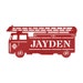 Fire Engine Ladder Truck Monogram, Fireman, Metal Sign, Art, Wall Decor ...