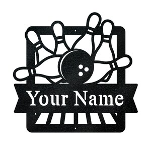 Bowling Monogram Metal Sign NEW, Family Fun Name Sign, Personalized ...
