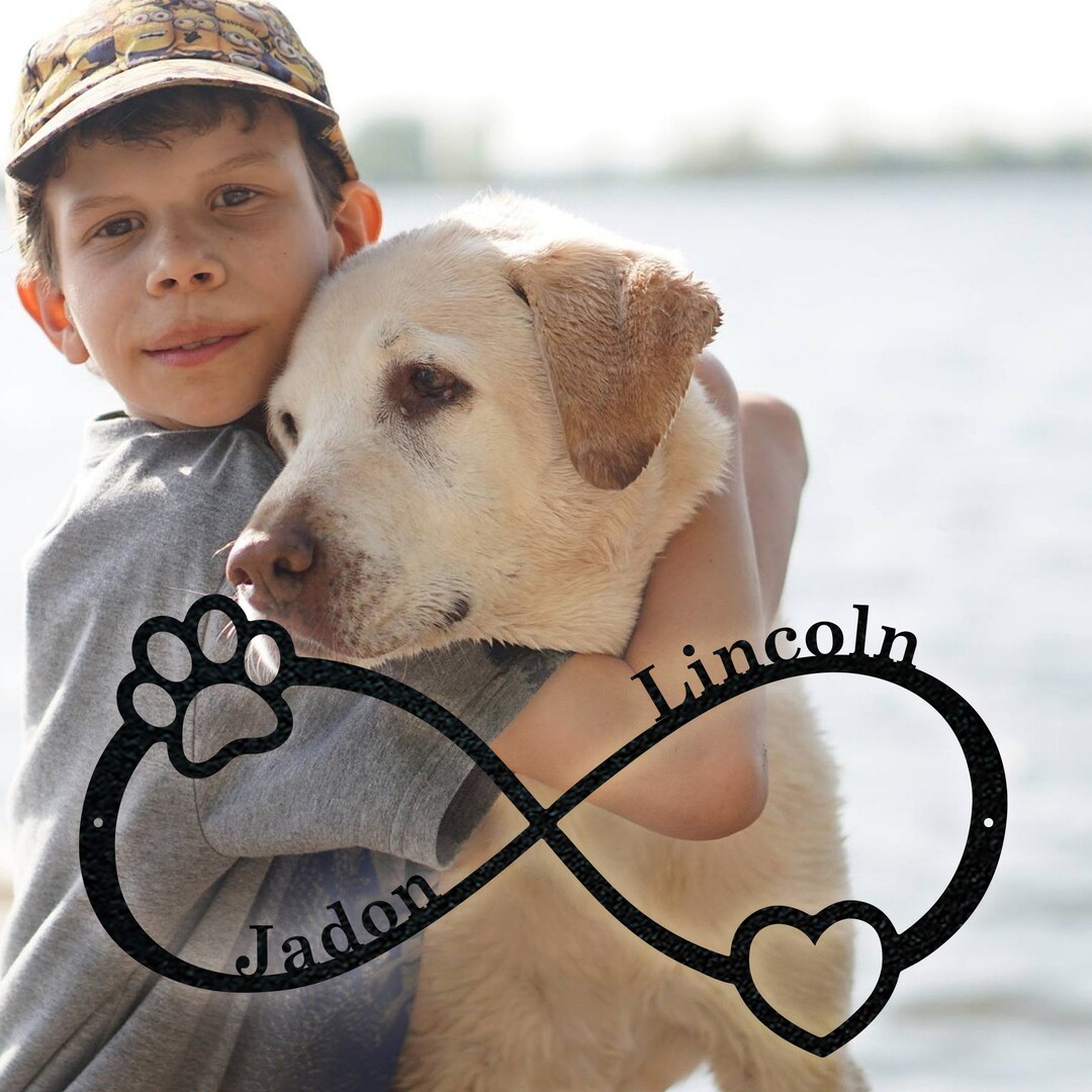Pet Infinity Monogram Personalized Metal Sign, Gift for Pet Lover ...