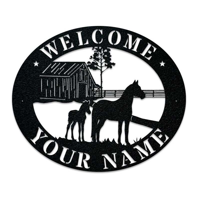 Horse Barn Monogram - Farm Life Sign - Etsy