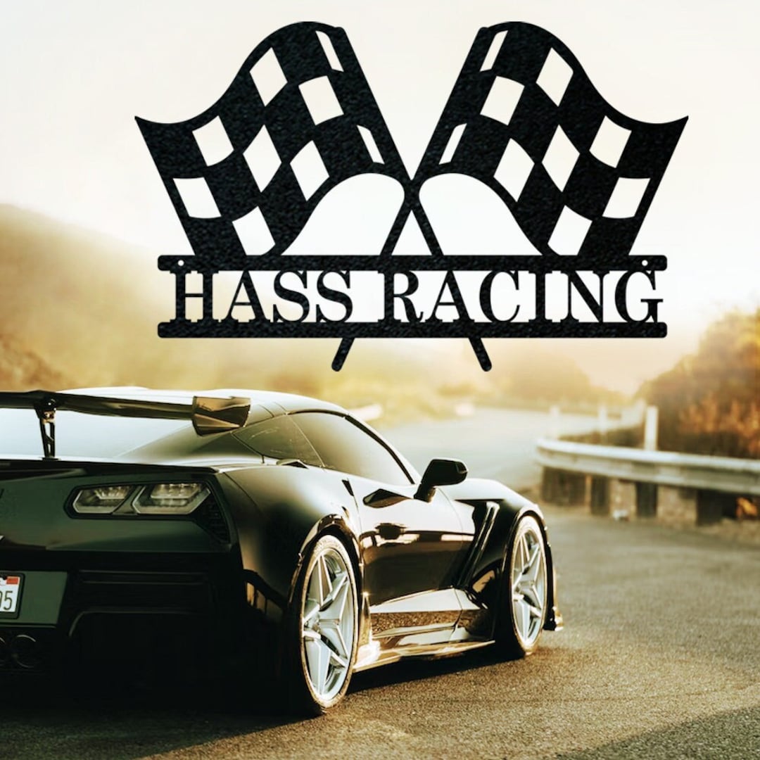 Checkered Flag Racing Monogram, Metal Sign, Great Father's Day Gift ...