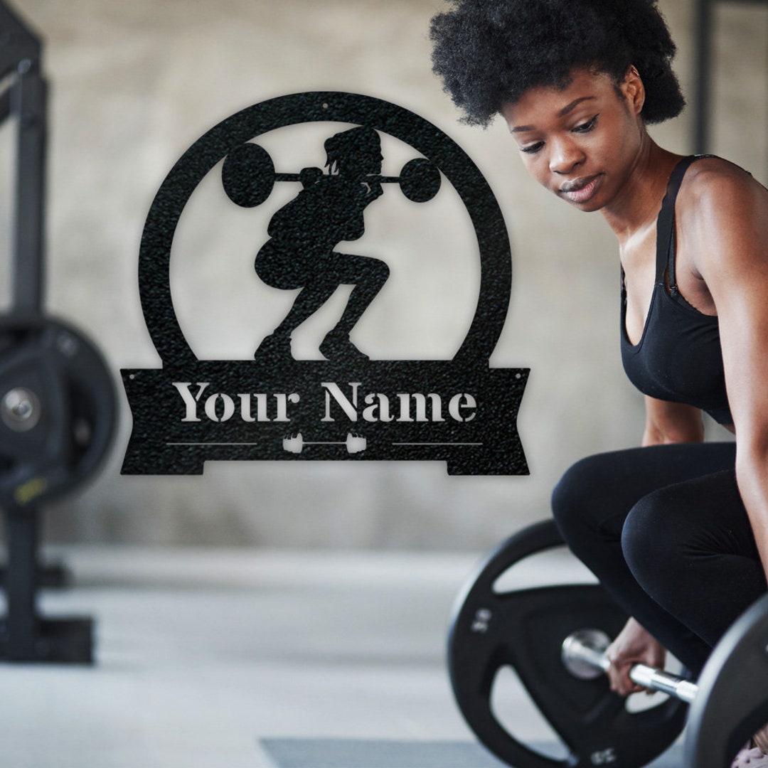 Personalized Gym Squat Bar Metal Sign, Custom Home Gym Decor - Etsy