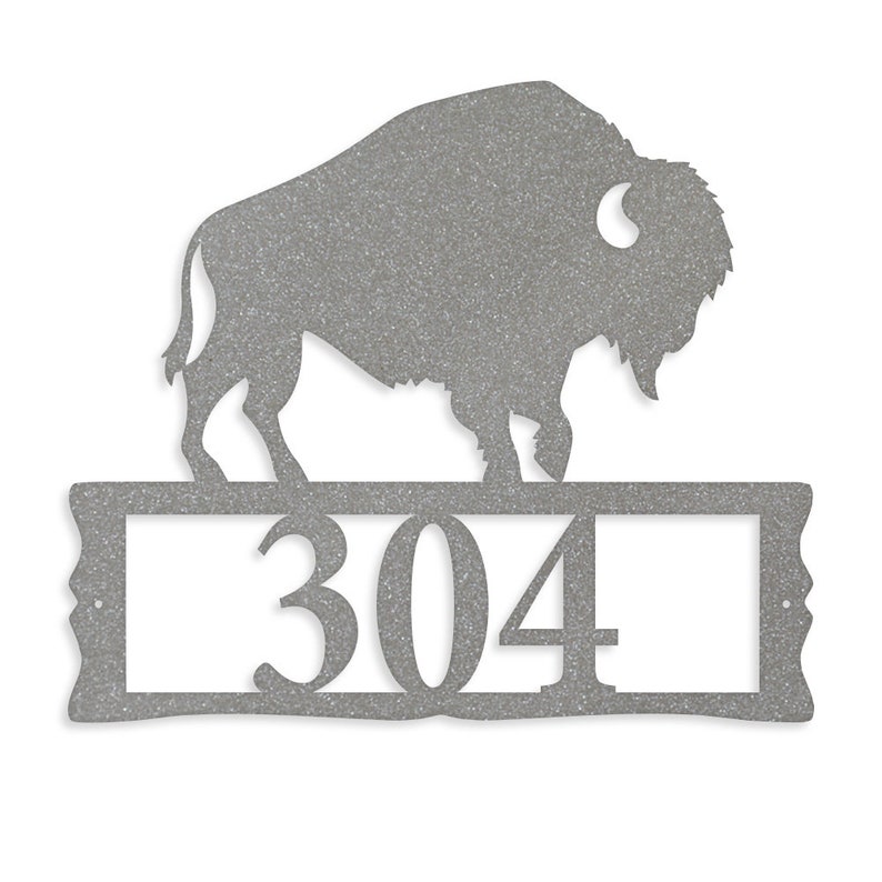 Custom Bison Metal Address Sign, House Number Plaque - Etsy