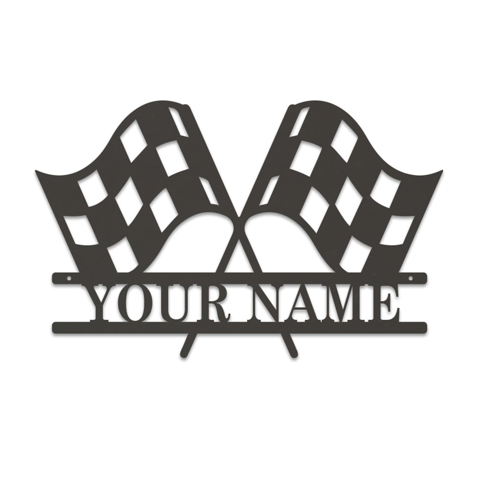 Checkered Flag Racing Monogram Metal Sign Great Father's - Etsy