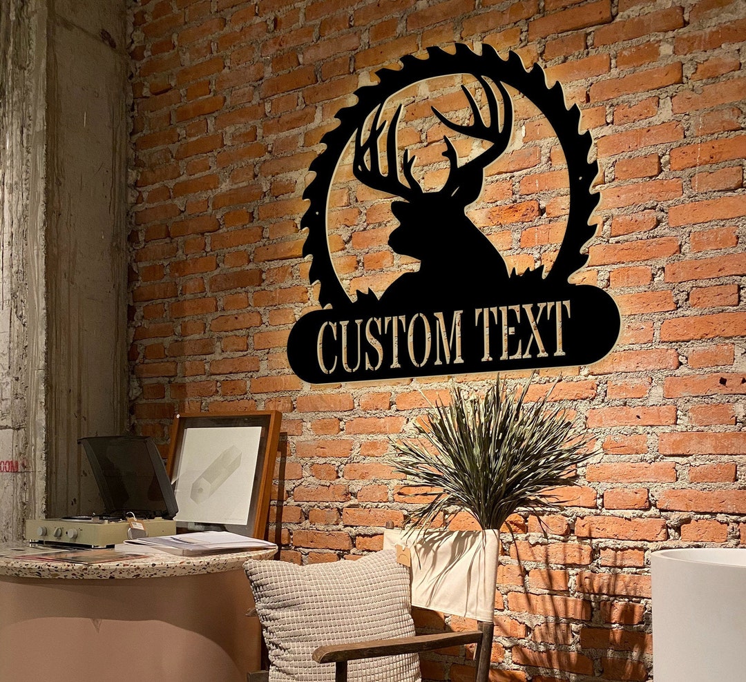 Deer Sawblade Monogram - Metal Sign - Monogram Metal Shop - Etsy