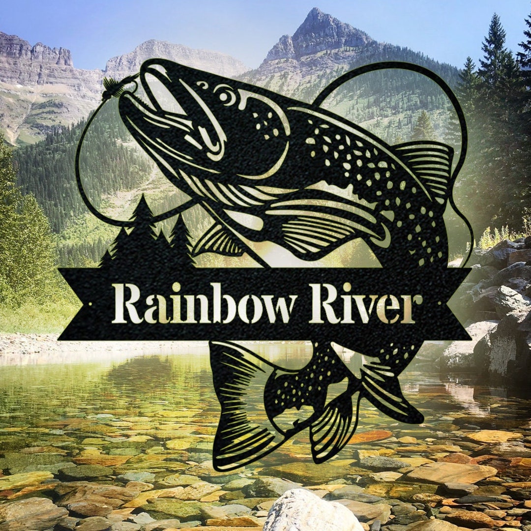 Trout Fishing Metal Sign for Outdoor or Indoor Decor, Cabin, Man Cave ...
