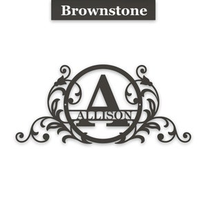 Personalized Vine and Circle Monogram Metal Sign - Etsy