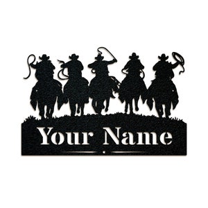 Western Cowboy Posse Monogram - Western Riding Cowboys Metal Sign - Etsy