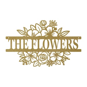 Flower Bouquet Monogram Metal Sign - Etsy