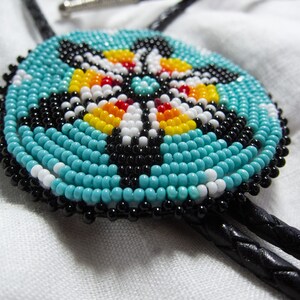 Handmade Beaded Bolo Tie Medallion - Blue, Black & Sunset | - - Etsy