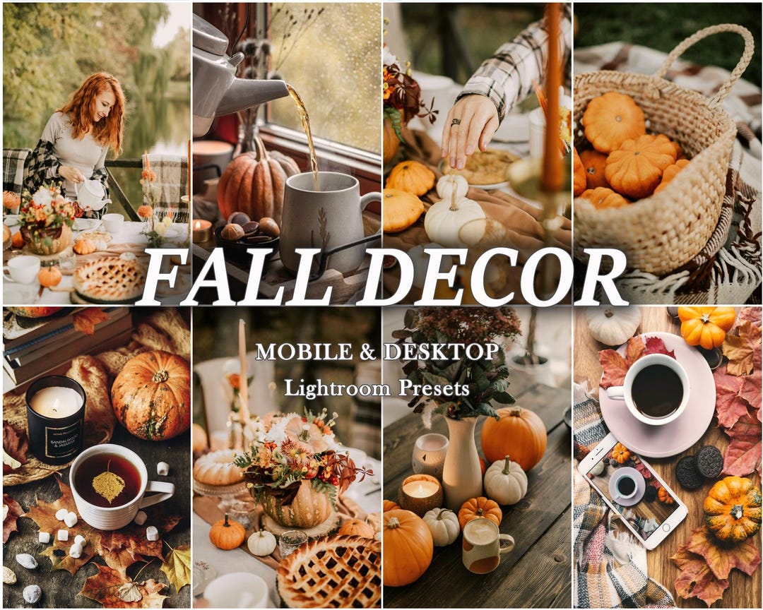 10 FALL Decor Presets, Autumn Presets, Mobile LIGHTROOM Presets, Fall ...