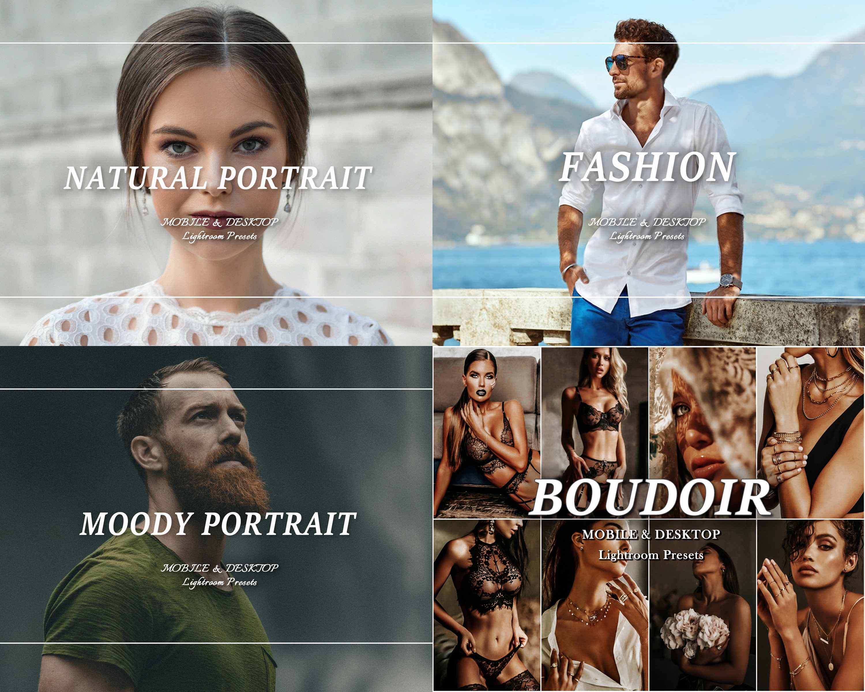 600 PORTRAIT Presets, Portrait Lightroom Presets Bundle, Mobile Preset ...