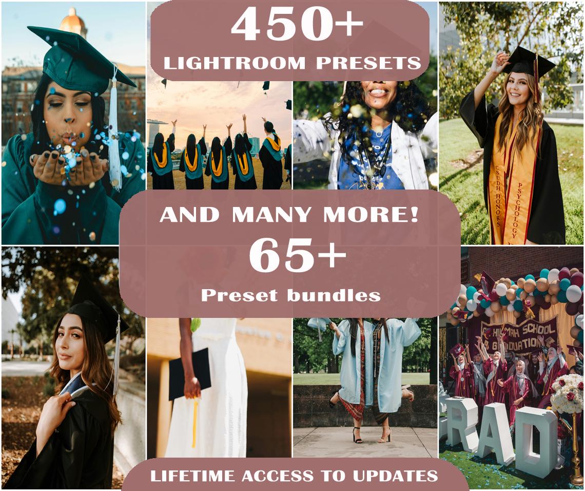 450+ Graduation Presets, Lightroom Presets Bundle, School Presets ...