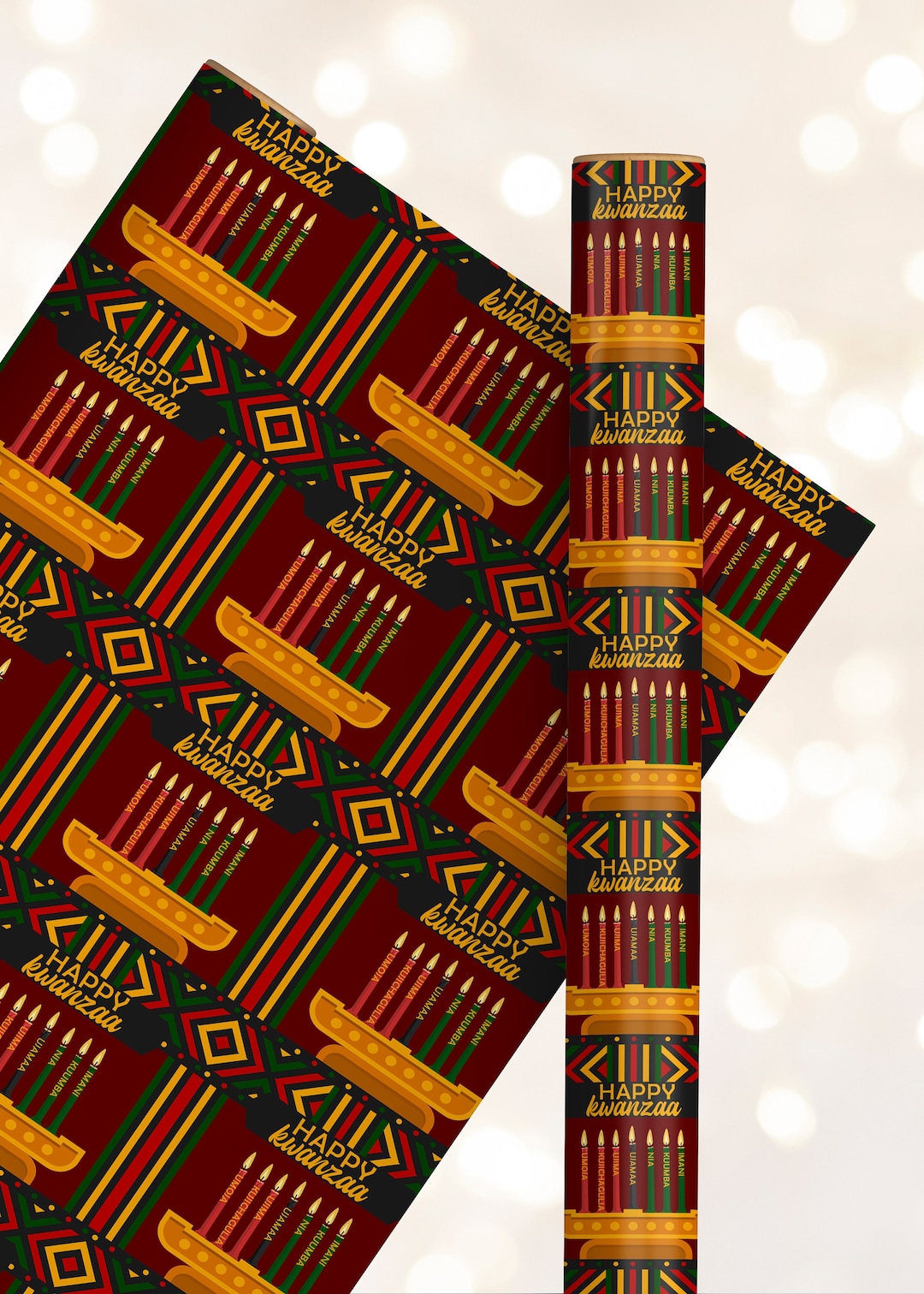 Kwanzaa Kinara Wrapping Paper - Etsy