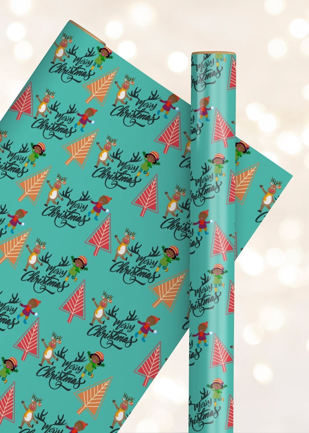 Reindeer Christmas Wrapping Paper - Etsy
