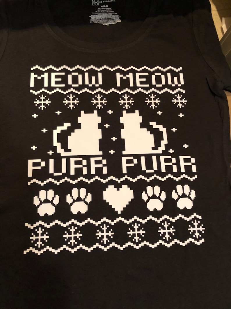 Meow Meow Purr Purr Cat Christmas Sweater Ugly Sweater - Etsy Israel