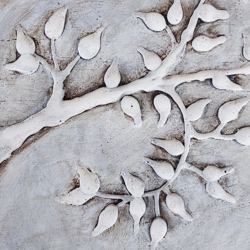 Relief Decorative Tree of Life Painting, Original Texturized Plaster on ...
