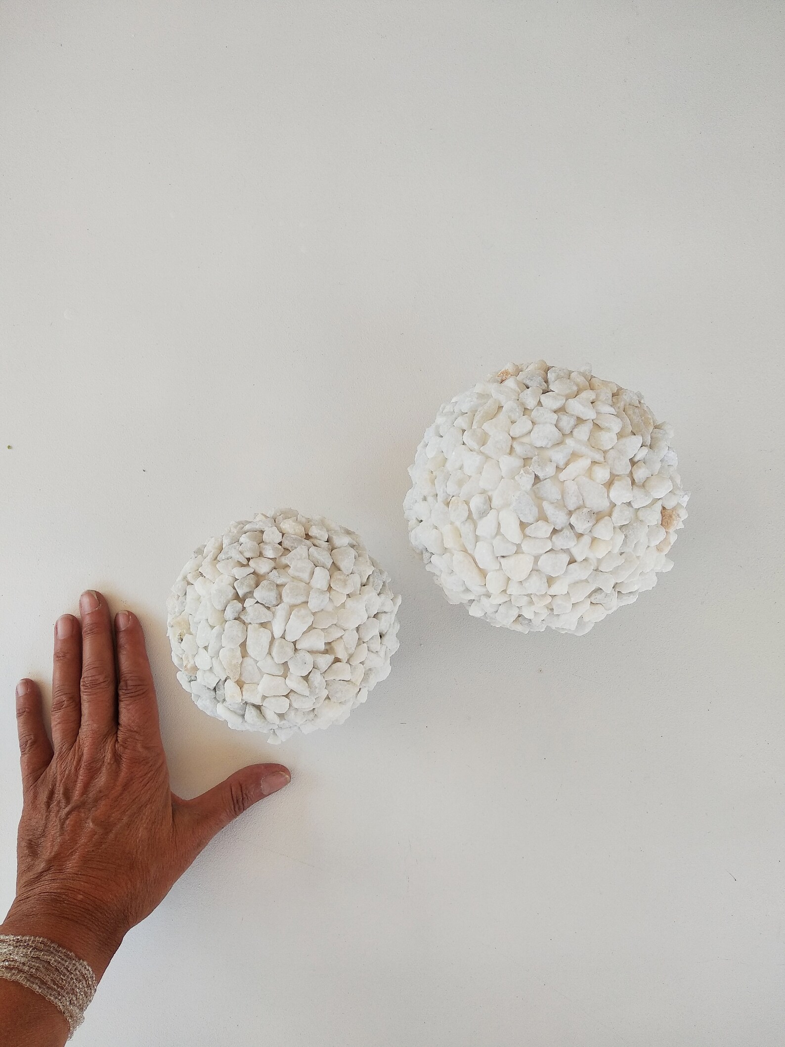 White Marble Stones Ball Decorative Stone Sphere Natural - Etsy