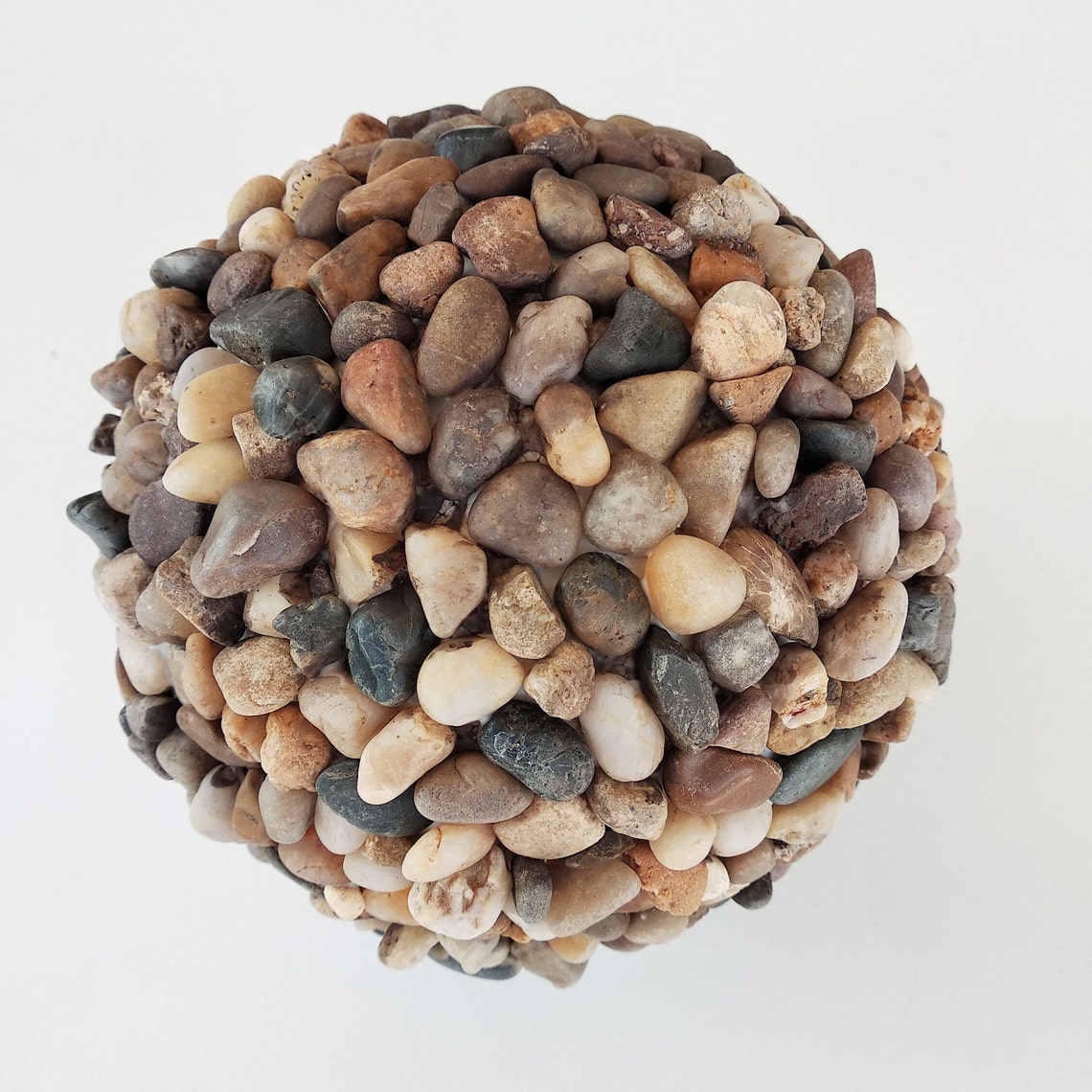 Large Decorative River Rocks Ball, Rustic Stones Sphere, Natural ...