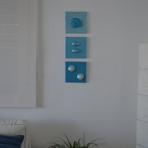 Blue Nautical Pictures Set of 3 Navy Blue Marine Beach Wall - Etsy