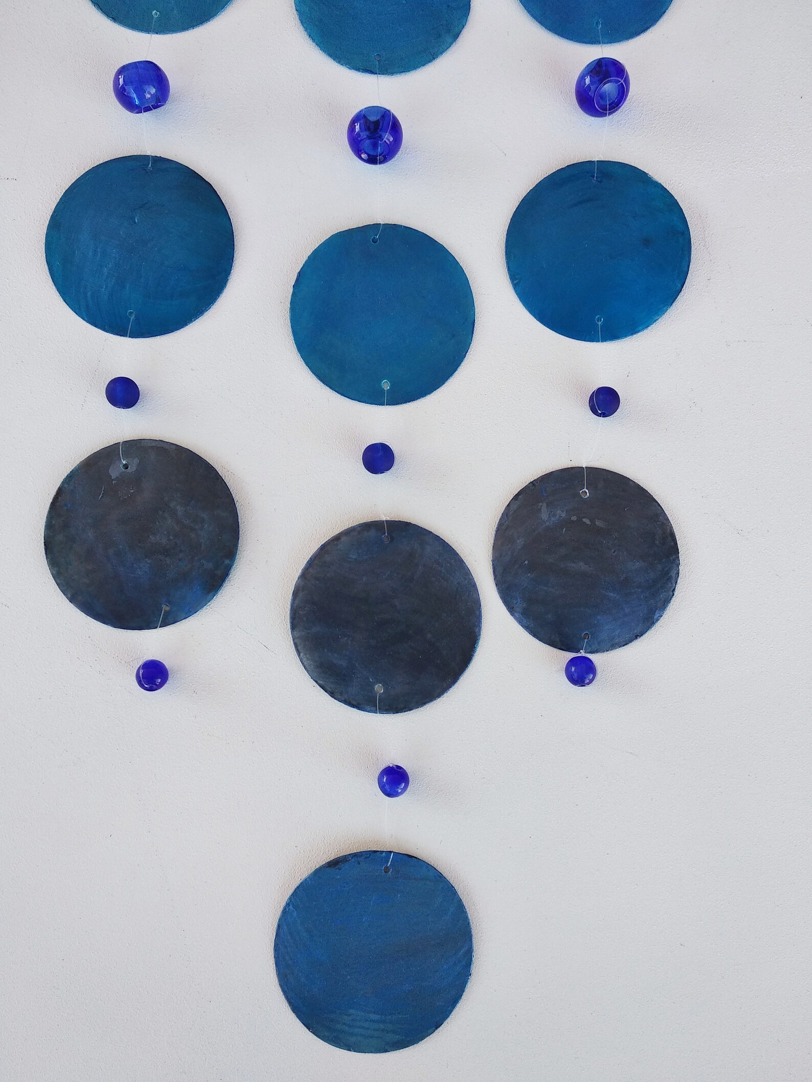 Blue Capiz Shells and Glass Beads Wind Chime Mobile Hanging - Etsy